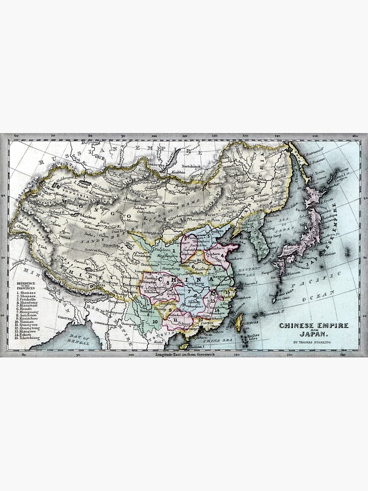 "1835 Map of the Chinese Empire and Japan" Art Print by historicimage ...