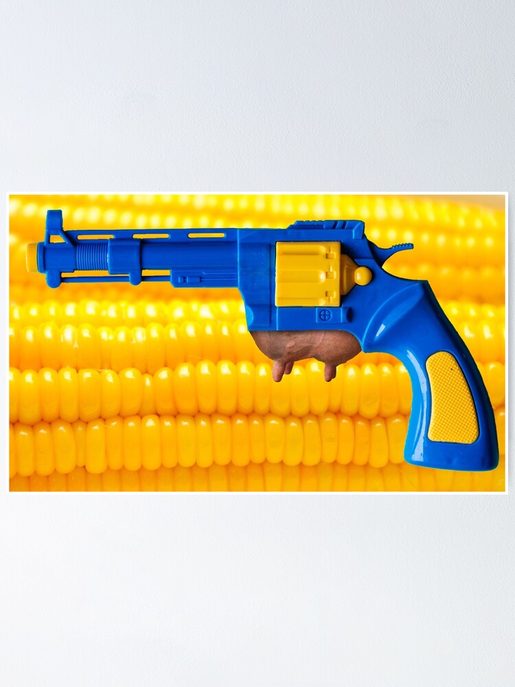 "Udder Gun with Corn on the Cob" Poster for Sale by GolemAura | Redbubble