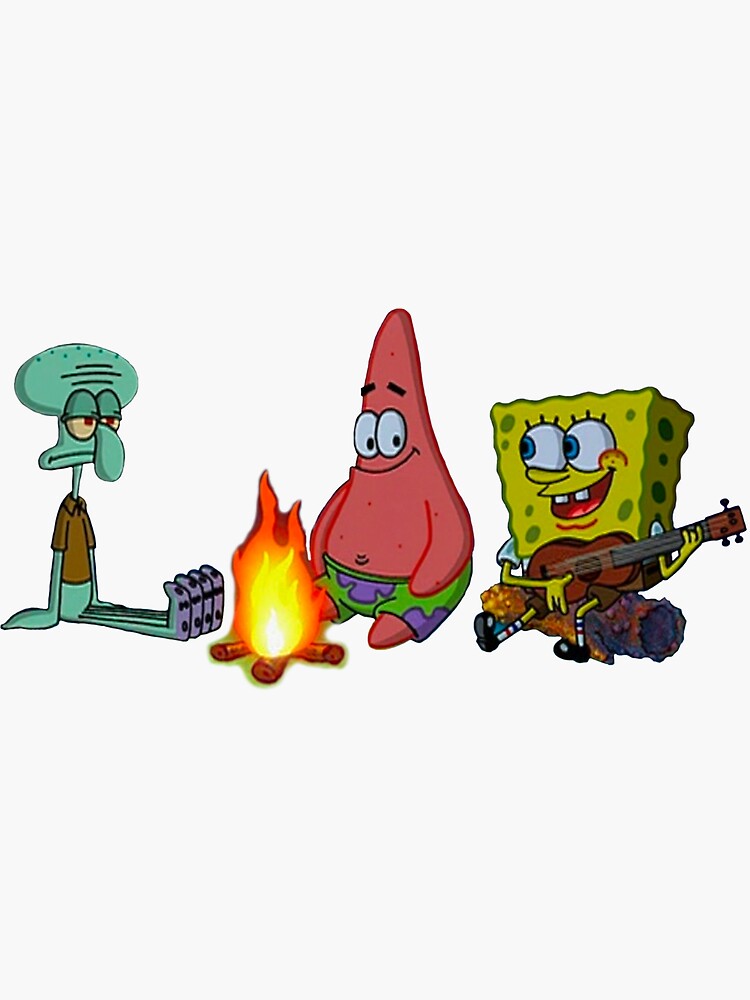"Spongebob Campfire" Sticker for Sale by abbsgross | Redbubble