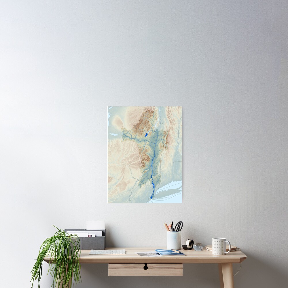 "Hudson River Watershed Map - Raw Landscape" Poster by kmusser | Redbubble