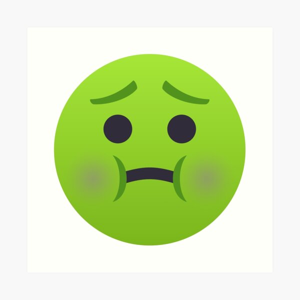 Nauseated Face Emoji Art Prints | Redbubble