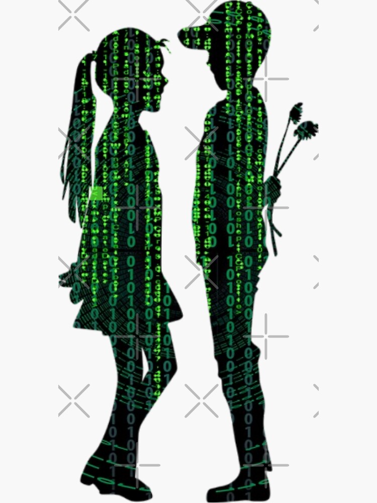 "Matrix Silhouette Computer Code Romantic Couple Love Rules Design ...