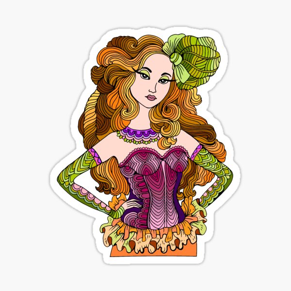 "Burlesque Girl" Sticker by Emus | Redbubble