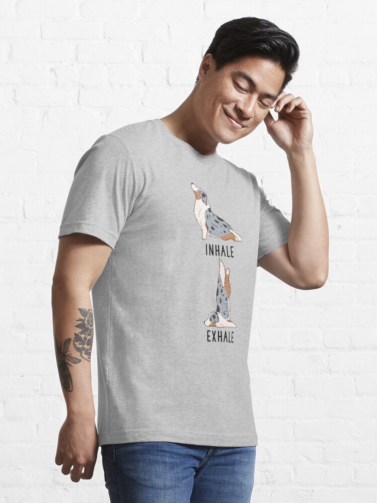 Inhale Exhale Australian Shepherd Yoga T Shirt For Sale By Thepawster