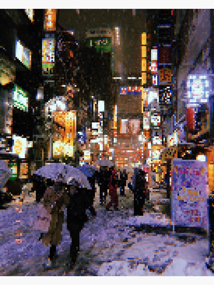 "Pixelated Tokyo Night Aesthetics" Sticker for Sale by erkoe | Redbubble