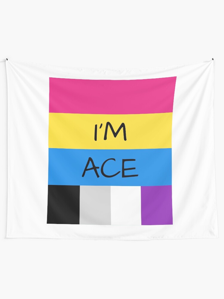 "Panromantic Flag Asexual Flag Asexual I'm Ace T-Shirt" Tapestry for ...