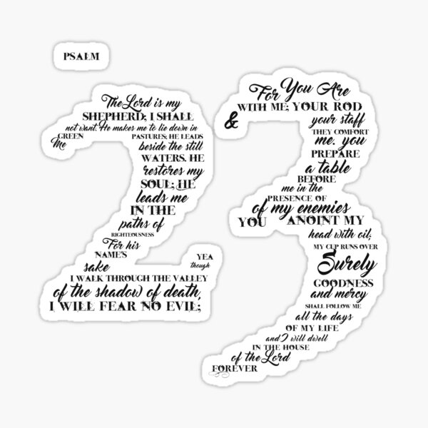 "Psalm 23 Typography" Sticker for Sale by ACAmes | Redbubble