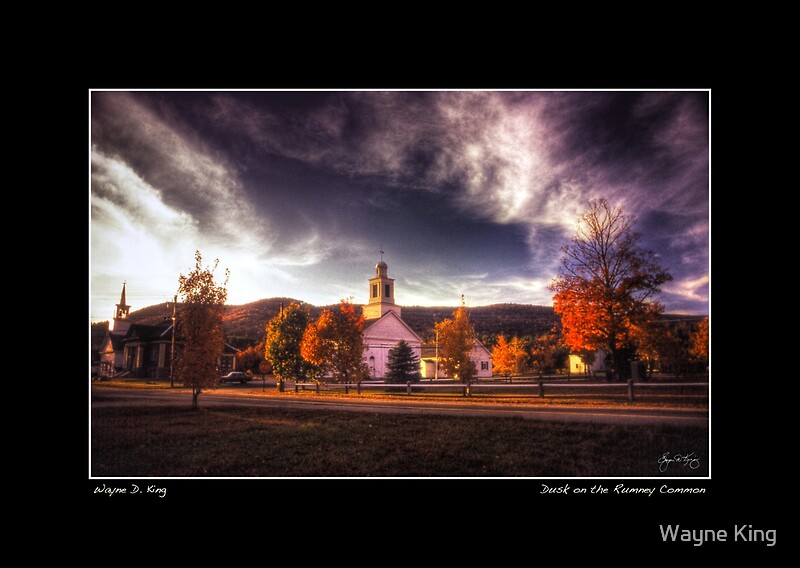 "Dusk on the Rumney Town Common Poster" by Wayne King | Redbubble