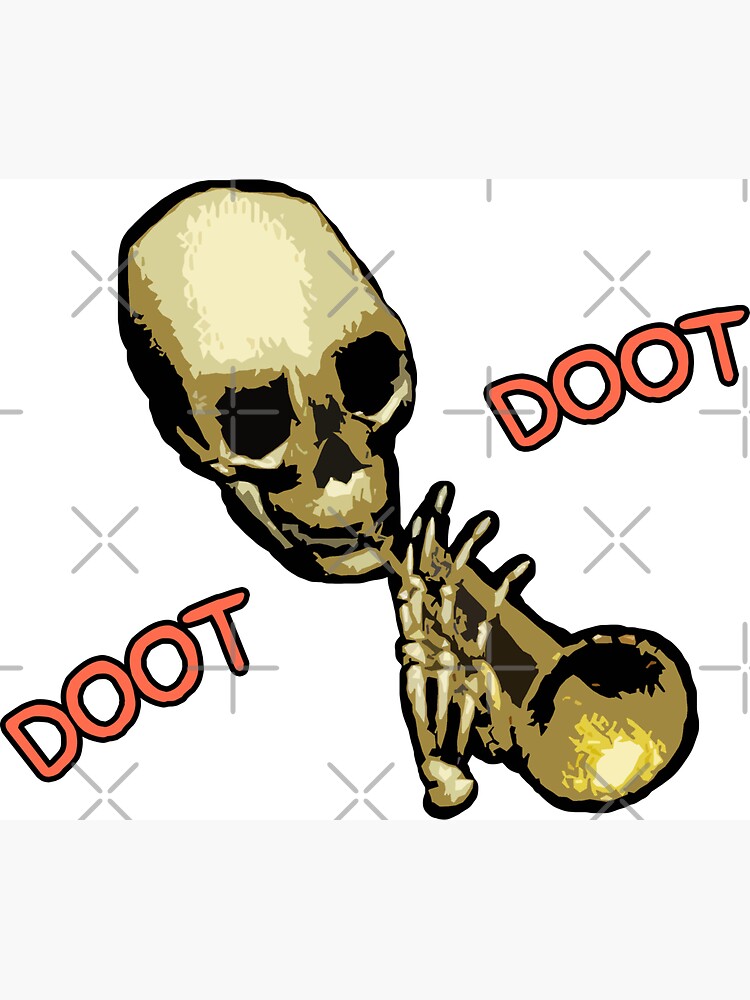 "Doot Doot Mr Skeletal Skull Trumpet Meme" Magnet by Barnyardy | Redbubble