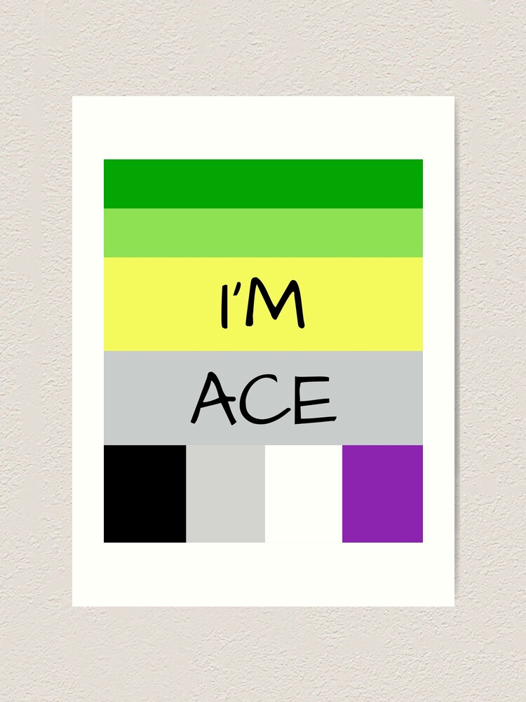 "AROMANTIC FLAG ASEXUAL FLAG I'M ACE ASEXUAL T-SHIRT" Art Print for ...