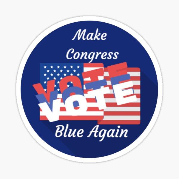 "VOTE - Make Congress Blue Again Sticker For Your Car Journal, Window ...