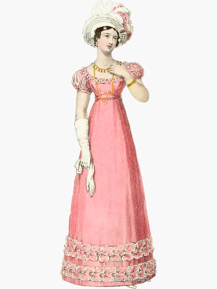 "Regency Woman - Pink" Sticker for Sale by laureldesigns | Redbubble