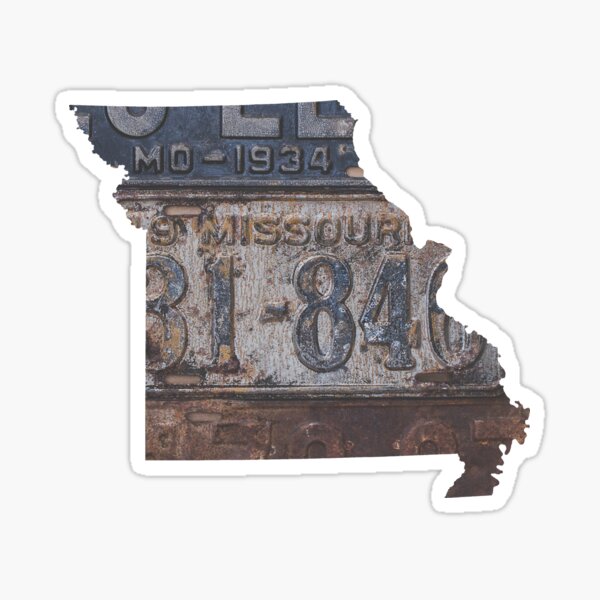 "Vintage Missouri License Plates" Sticker for Sale by marenmisner ...