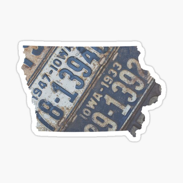 "Vintage Iowa License Plates" Sticker for Sale by marenmisner | Redbubble