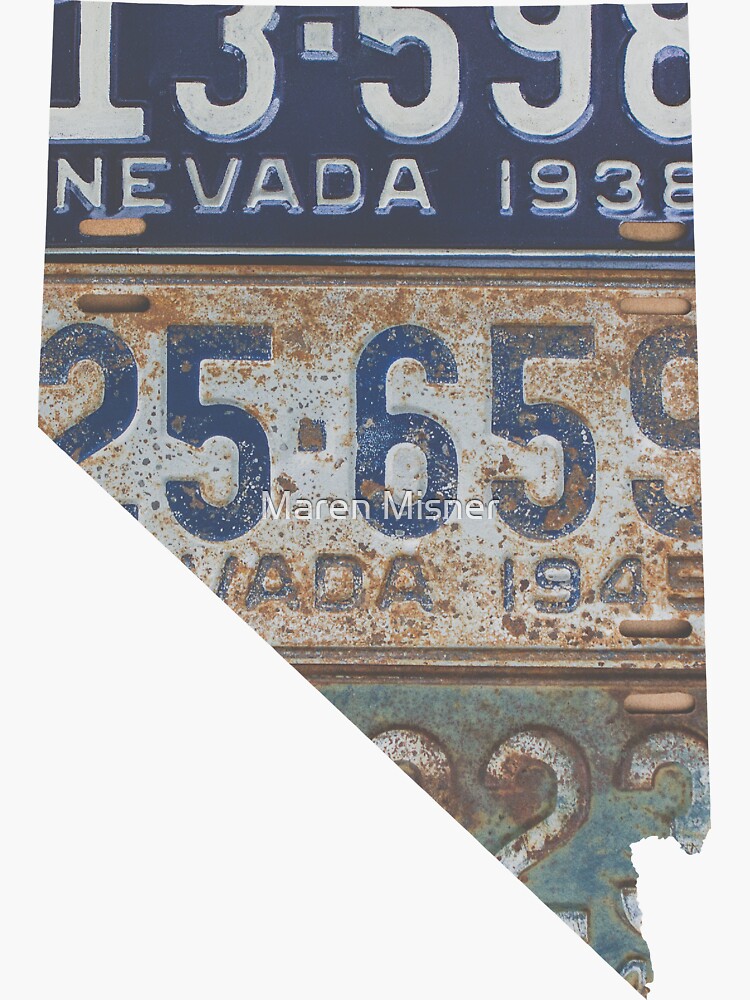 "Vintage Nevada License Plates" Sticker by marenmisner | Redbubble
