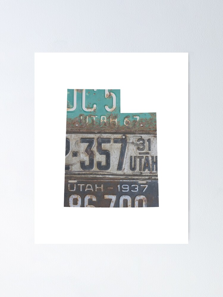 "Vintage Utah License Plates" Poster for Sale by Maren Misner | Redbubble