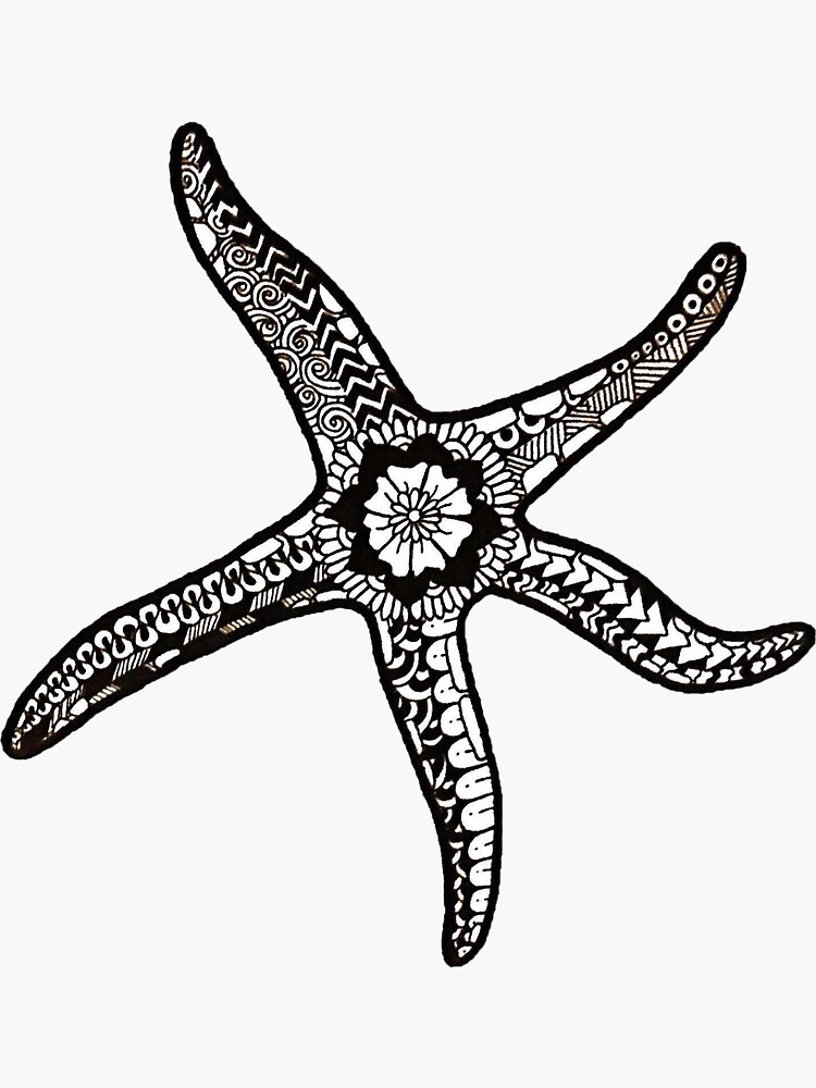 "Zentangle Starfish" Sticker for Sale by Zentangimals | Redbubble