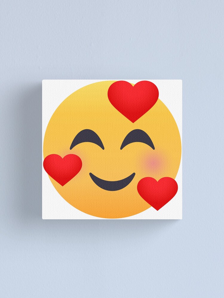 "JoyPixels™ Smiling Face with Hearts Emoji" Canvas Print for Sale by ...