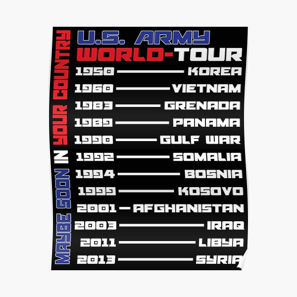"U.S. Army World Tour" Poster by myoungncsu | Redbubble