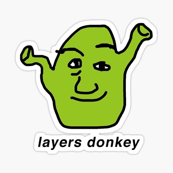 "layers donkey" Sticker by yarissa | Redbubble