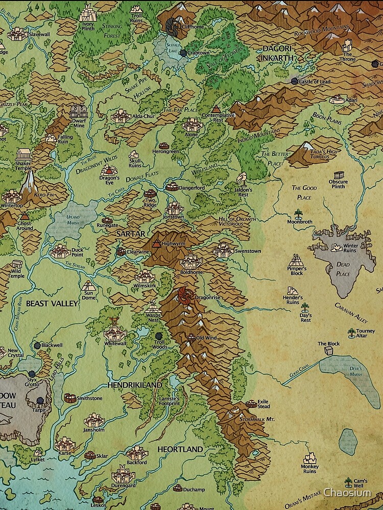 "Dragon Pass and Prax Map by Darya Makarava" T-shirt for Sale by ...