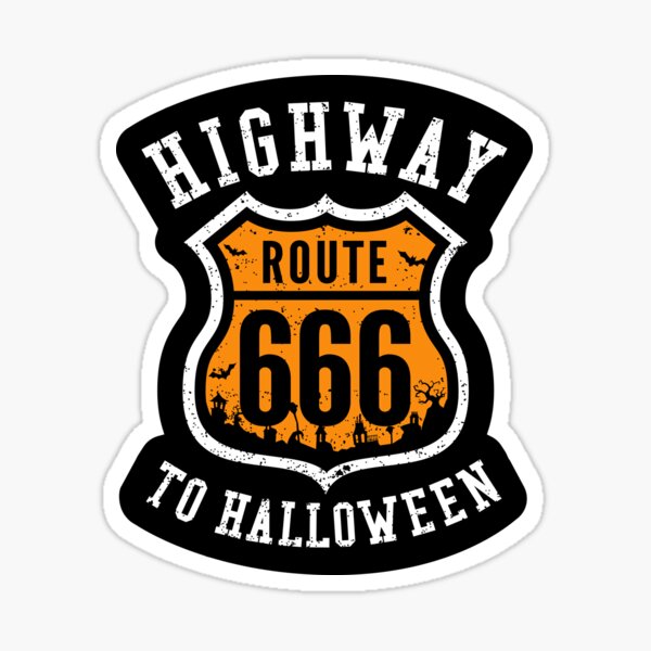 "Route 666 Highway to Halloween Road Sign" Sticker by propellerhead ...