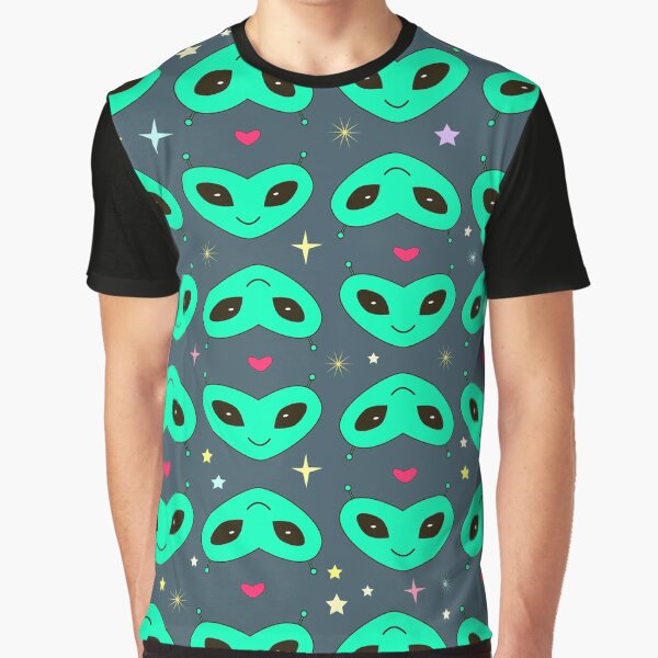 "Funny heads of aliens in the form of hearts with antennas seamless ...