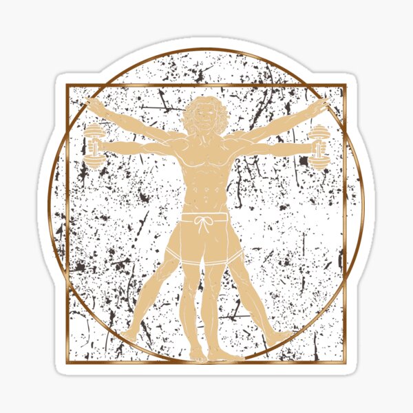"Leonardo da Vinci Bodybuilder Weight Lifting Gym" Sticker for Sale by ...