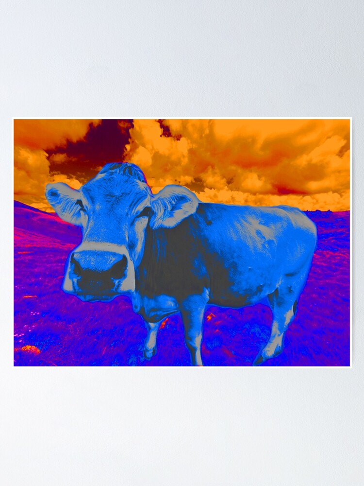 "Psychedelic Cow " Poster by Leahd1986 | Redbubble