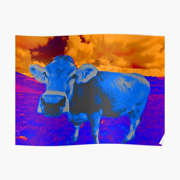 "Psychedelic Cow " Poster by Leahd1986 | Redbubble