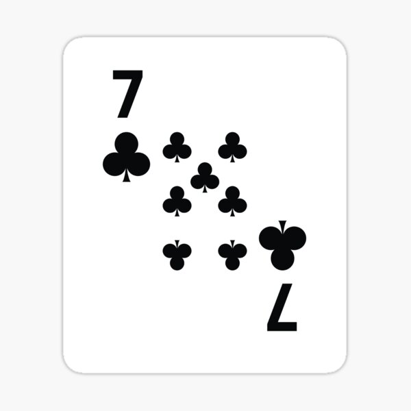 "Seven of Clubs poker playing card 7" Sticker for Sale by HolidayWeek ...