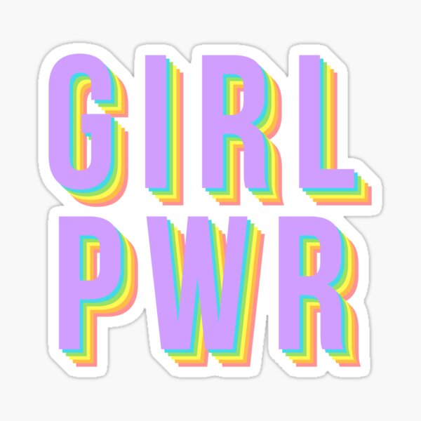 "Girl PWR (Pastel Rainbow)" Sticker by JStuartArt | Redbubble