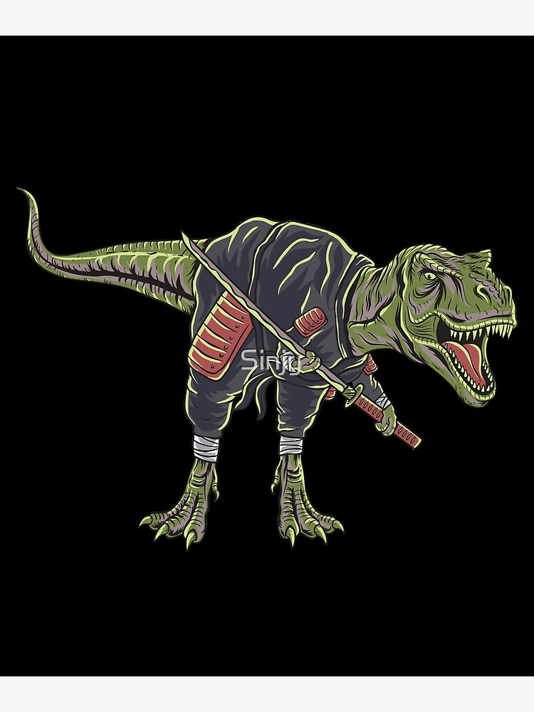 Póster «Artes Marciales Dinosaurio Ninja T-Rex» de Sinjy | Redbubble