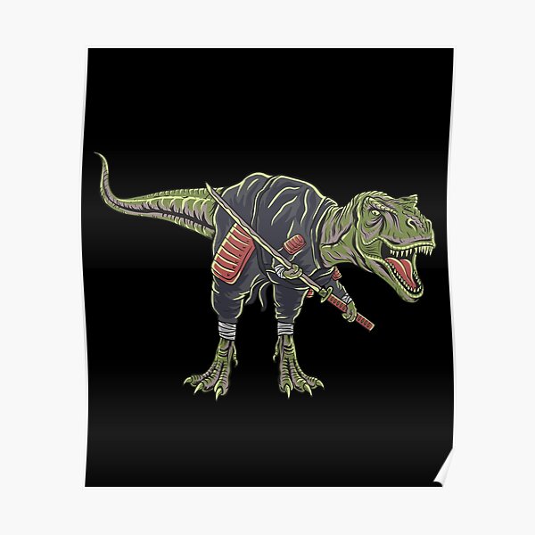 Póster «Artes Marciales Dinosaurio Ninja T-Rex» de Sinjy | Redbubble