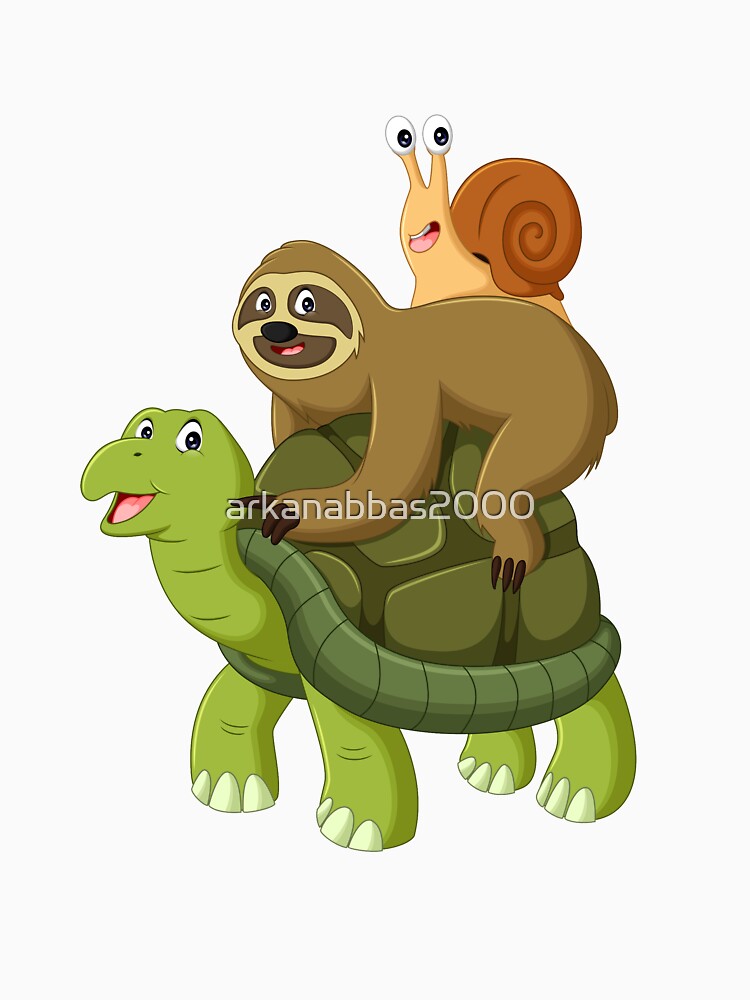 "SPEED RELATIVE,SLOTH AND SNAIL RIDING A TURTLE T-shirt" T-shirt by ...