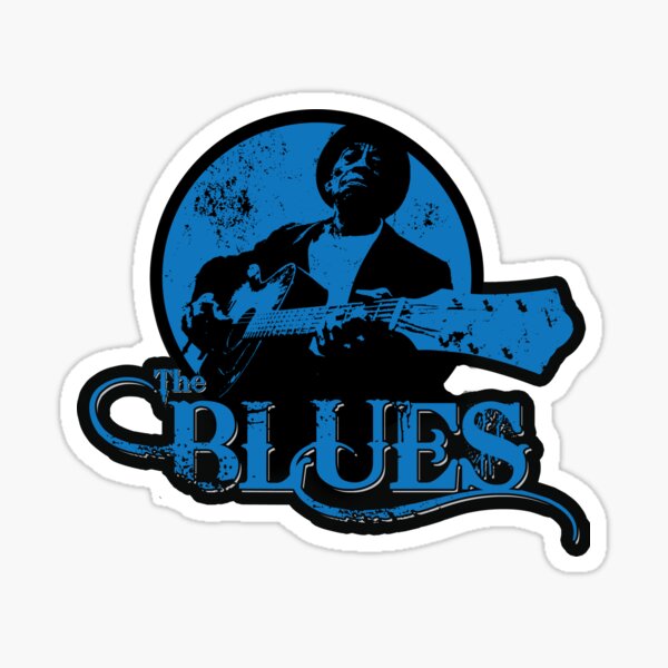 "The Blues. Classic Vintage Blues Guitar Music Fan Art." Sticker for ...