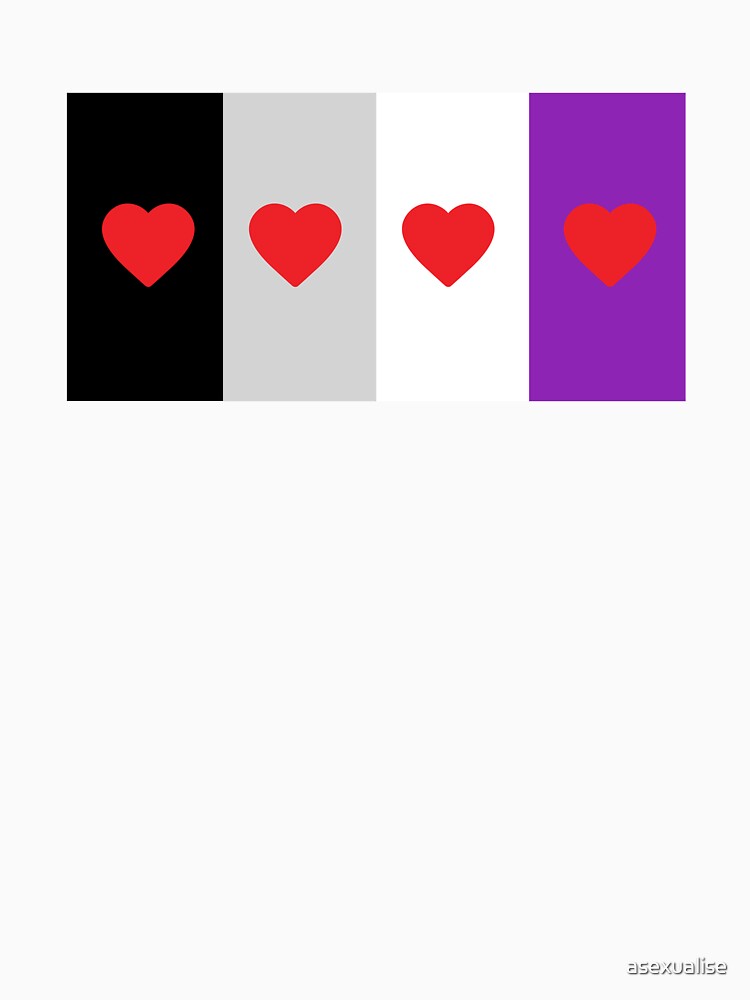"HETEROROMANTIC LOVE HEARTS ASEXUAL FLAG ASEXUAL T-SHIRT" T-shirt for ...