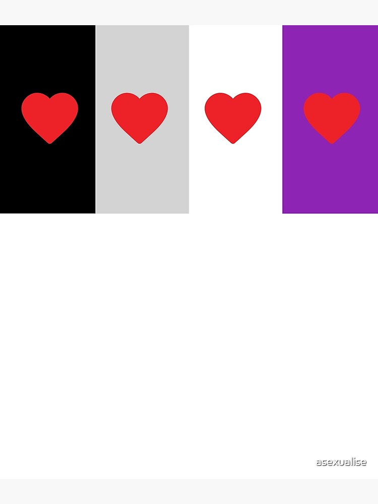"HETEROROMANTIC LOVE HEARTS ASEXUAL FLAG ASEXUAL T-SHIRT" Art Print by ...