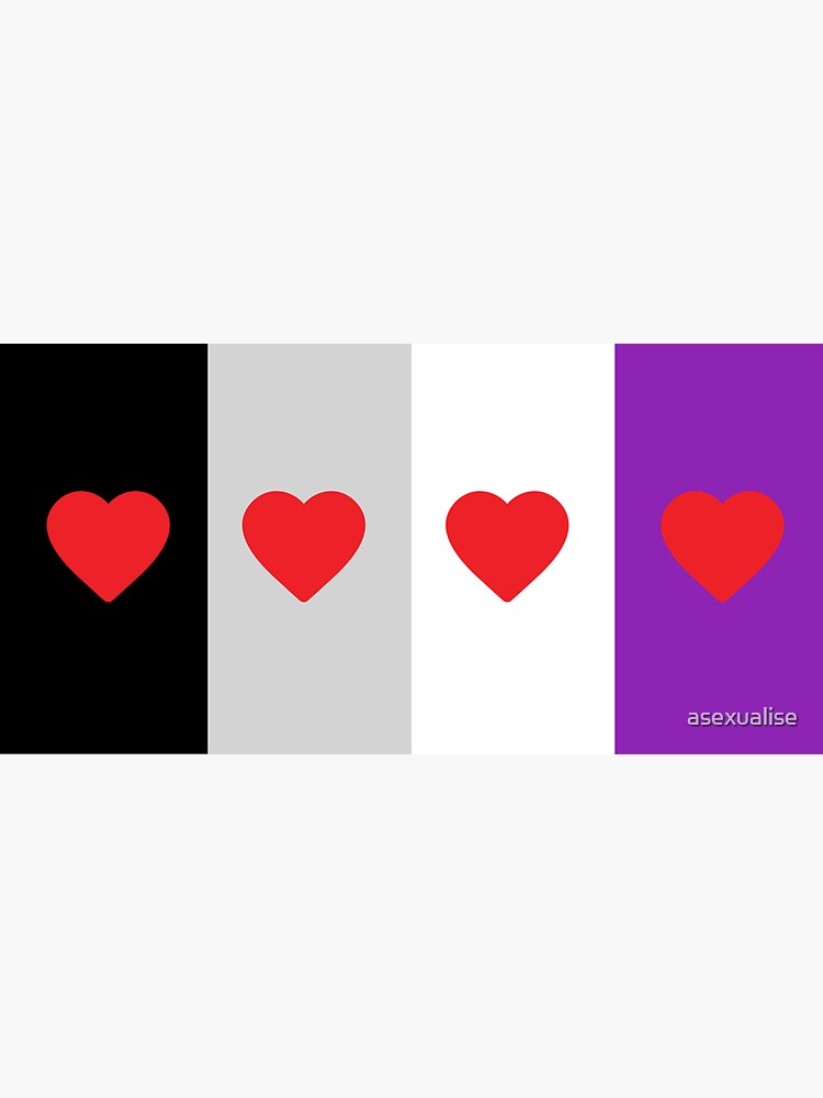 "HETEROROMANTIC LOVE HEARTS ASEXUAL FLAG ASEXUAL T-SHIRT" Sticker for ...