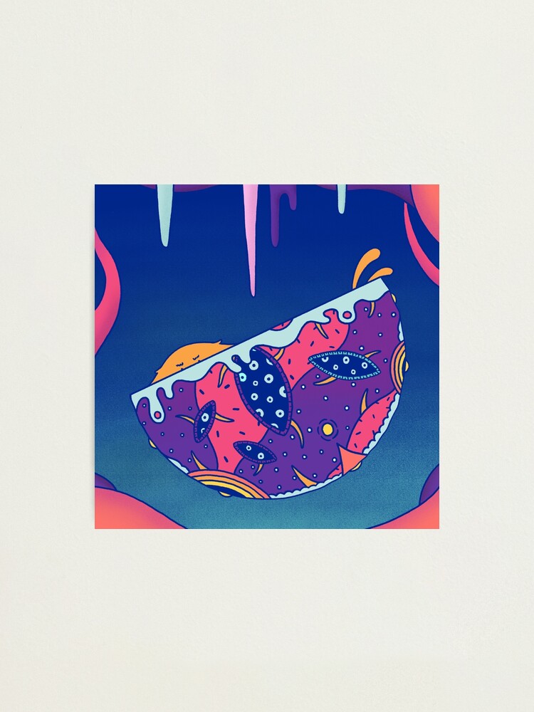 Lámina fotográfica «Ilustración linda de 'Moon Drip' con estrellas ...