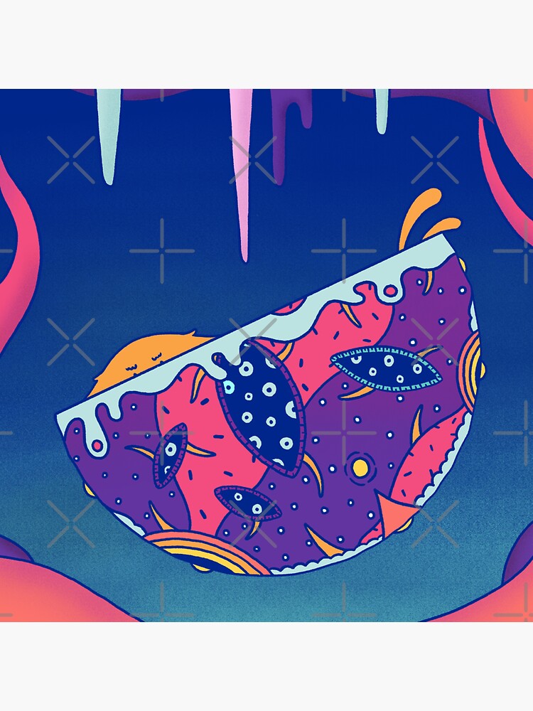 "'Moon Drip' Cute Illustration with Stars, Rainbows, and Eyeballs ...