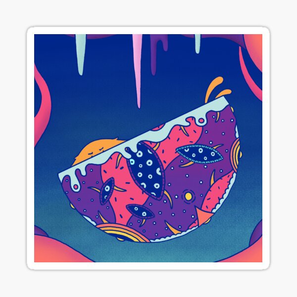 "'Moon Drip' Cute Illustration with Stars, Rainbows, and Eyeballs ...