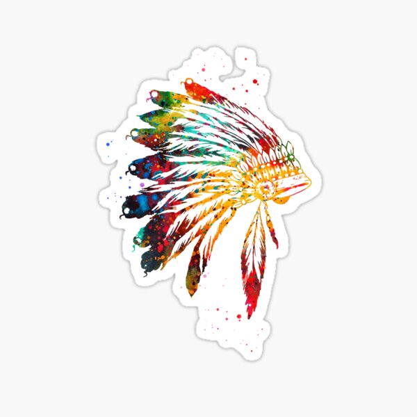 "Chief Headdress" Sticker by erzebetth | Redbubble