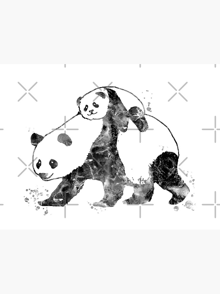 Póster «Panda con panda en la espalda, familia Panda, Panda» de ...