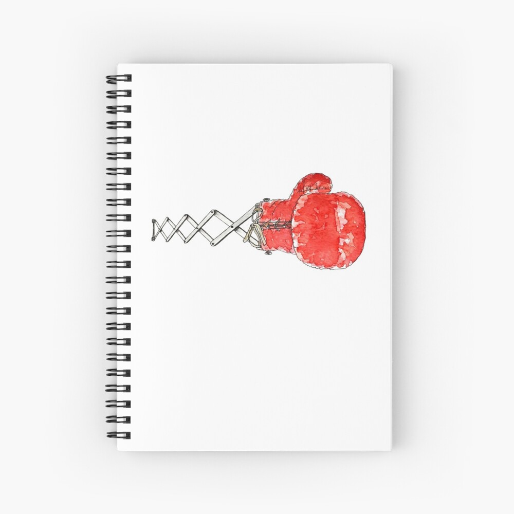 "Spring Loaded Boxing Glove" Spiral Notebook by kneeSocksCreate | Redbubble