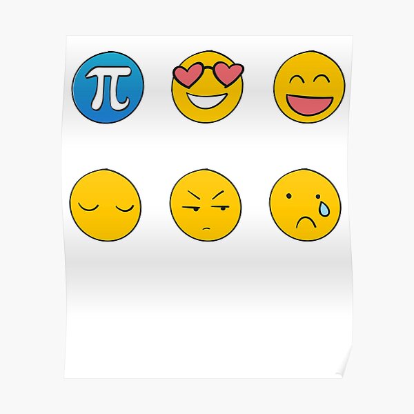 Póster «I Love, I Like Math Funny Emoji Emoticon Iconos de texto social ...