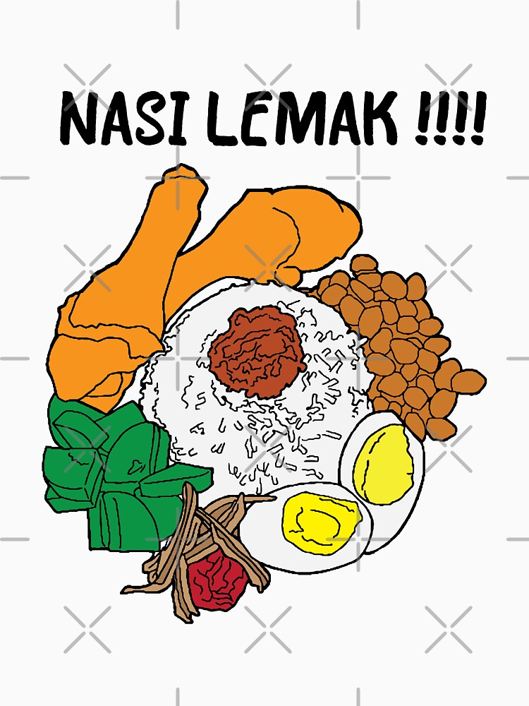 "Nasi Lemak" T-shirt for Sale by bbnessa | Redbubble | nasi lemak t ...