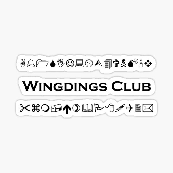 "Wingdings Club Symbols for Computer Geeks Light-Monotone" Sticker for ...