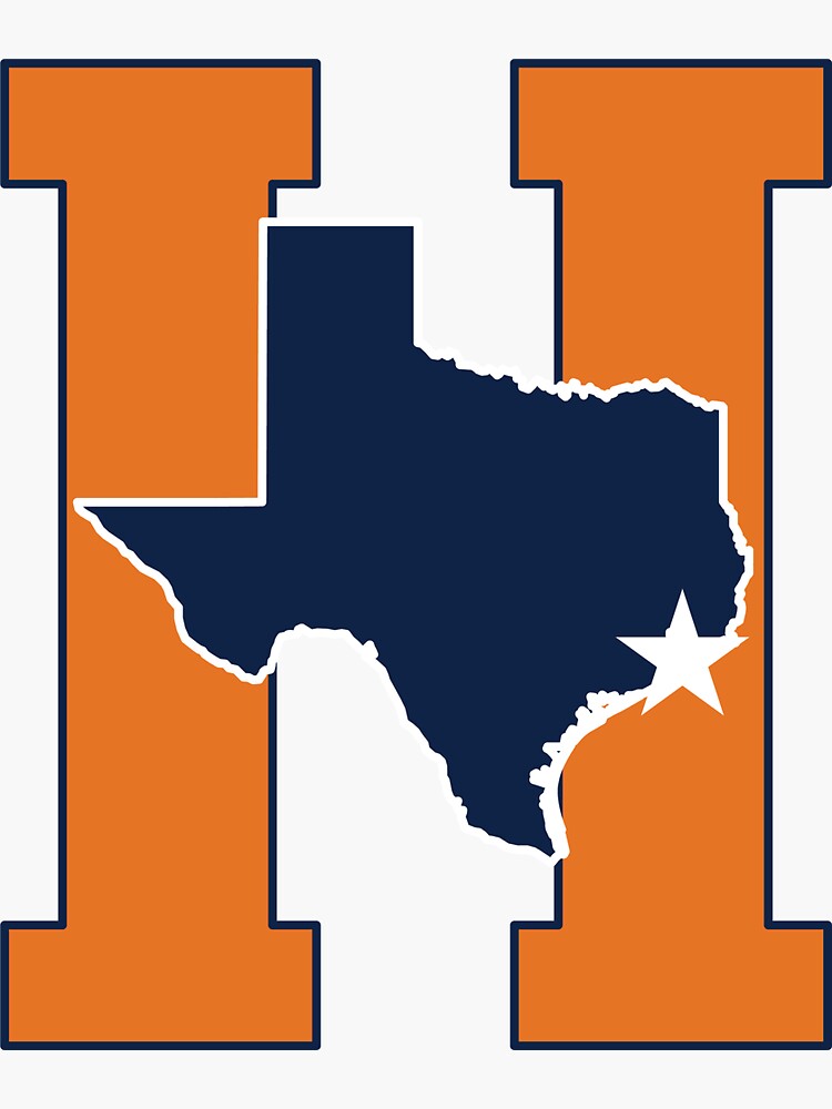 "Houston Texas H-Town (Orange/Blue)" Sticker for Sale by Pelicaine ...