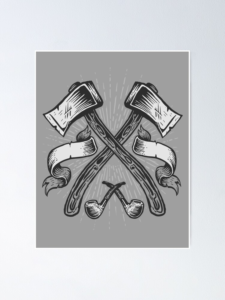 "Axe Crest" Poster by MisfitInVisual | Redbubble